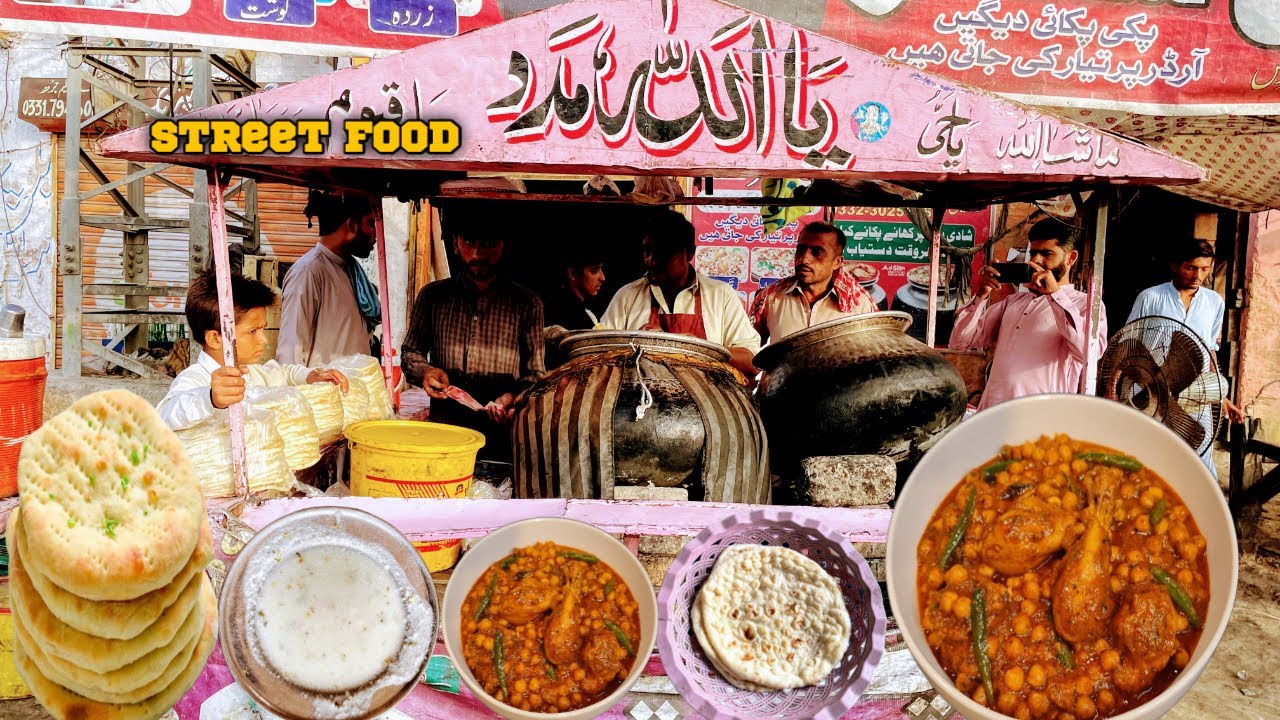 100/-RS PAKISTANI PUNJABI DESI NASHTA I STREET FOOD MASTER WAHID CHANA ...