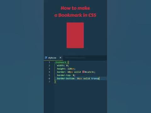 How to make a simple Bookmark in CSS 📖 #Shorts - YouTube