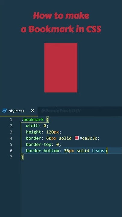 How to make a simple Bookmark in CSS 📖 #Shorts - YouTube