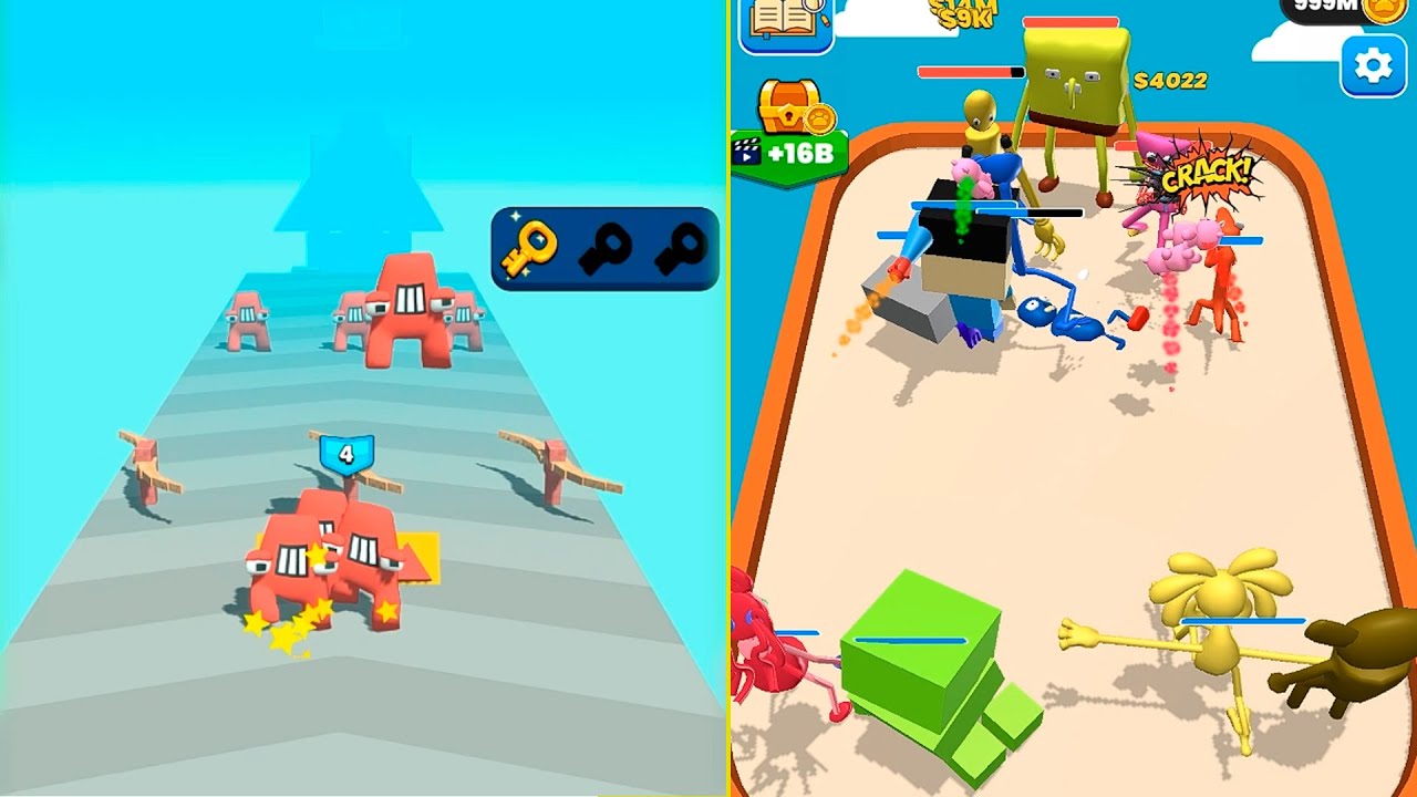 MERGE RAINBOW FRIEND RUN vs MERGE ALPHABET Lore RUN - Part 4 - YouTube