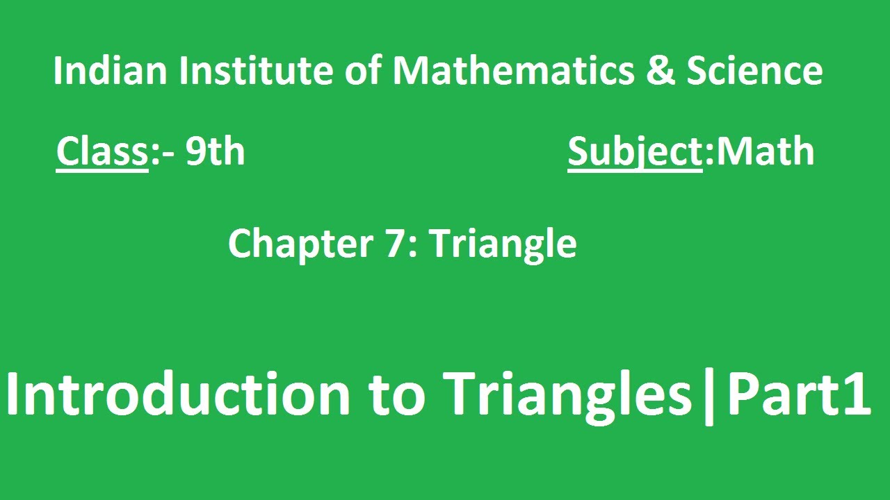 Triangle | Introduction to Triangle Part 1 - YouTube