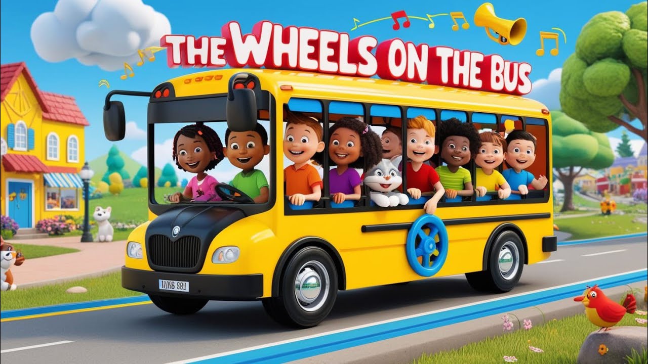 "🎶 Wheels on the Bus GO ROUNDS! 🚍 Sing Along with Fun Nursery Rhymes ...