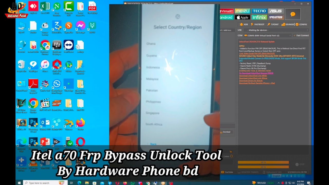 Itel A70 Frp Bypass || Unlock Tool By || Hardware Phone bd || 2024 4k - YouTube