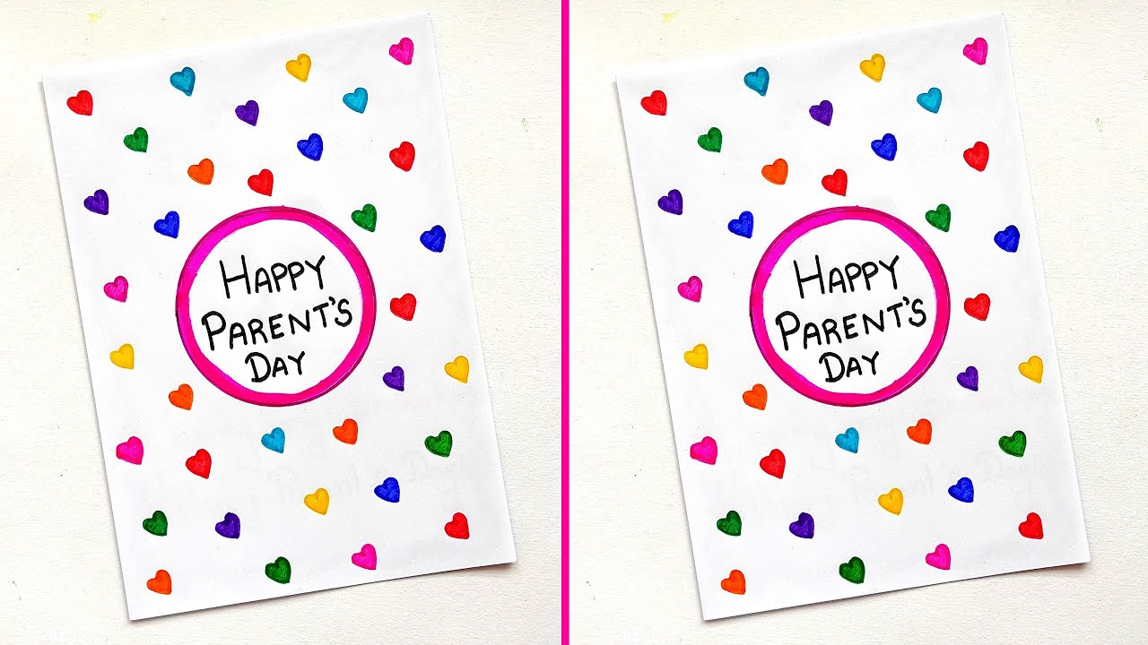 Easy White paper Parents Day Card | Parent's day greeting card ...