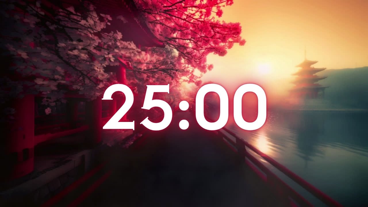 25 MINUTE TIMER Walk in a Japanese Park - Pomodoro Method Study Session - YouTube