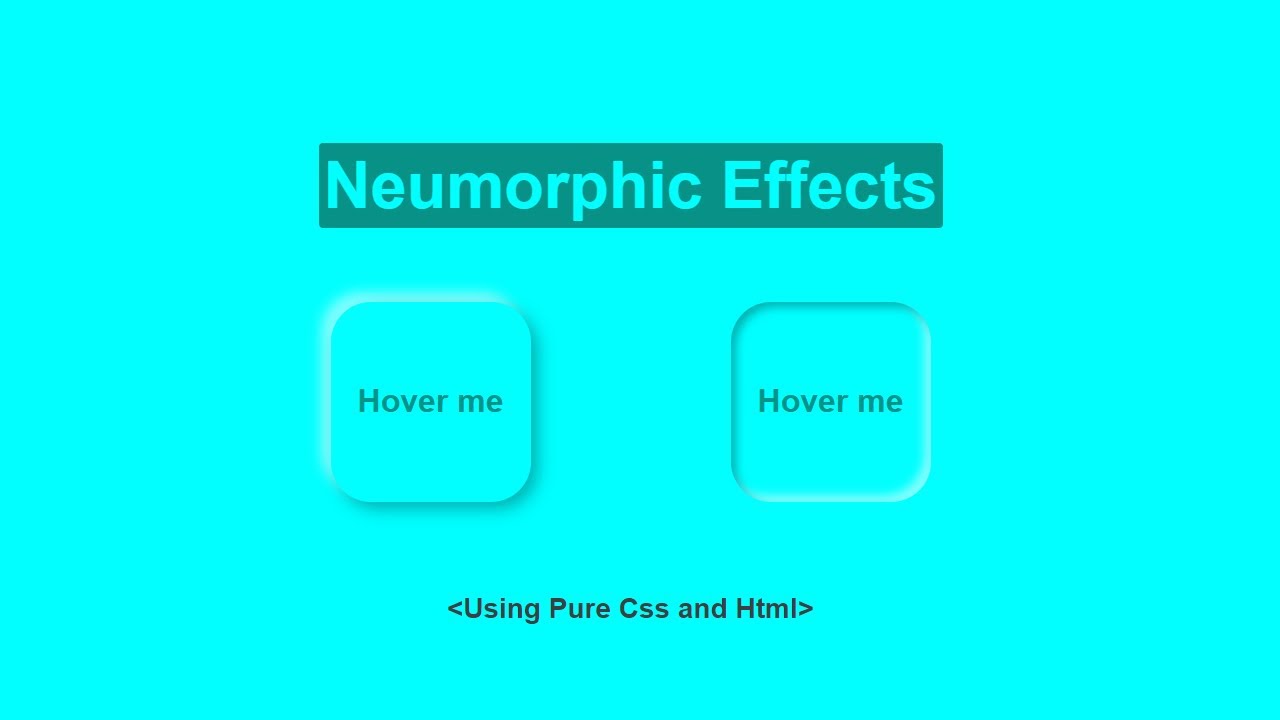 Neumorphic Effects Using Html And Css Codeera Youtube