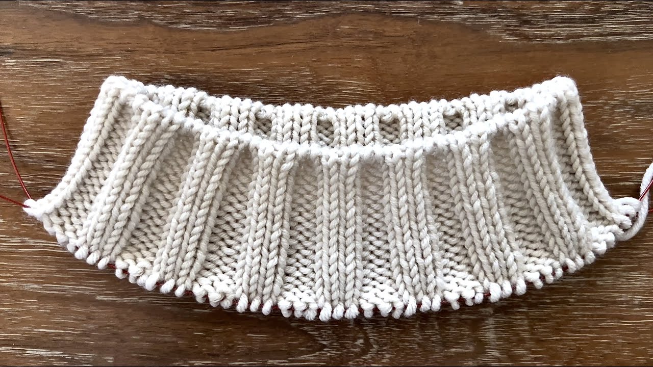 ITALIAN TUBULAR CAST ON for rib 3x3 - NEW completely JOGLESS joining in ...