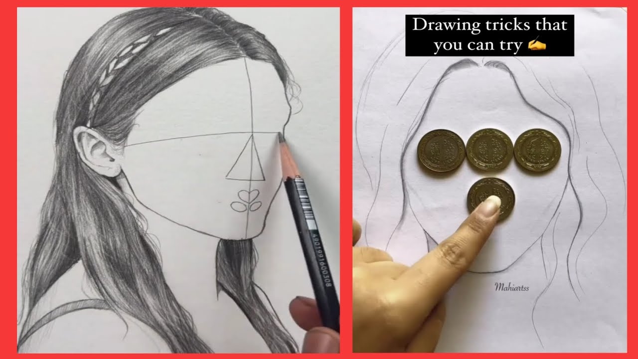 How to draw girl step by step - Drawing Tricks & Hacks #howtodraw - YouTube