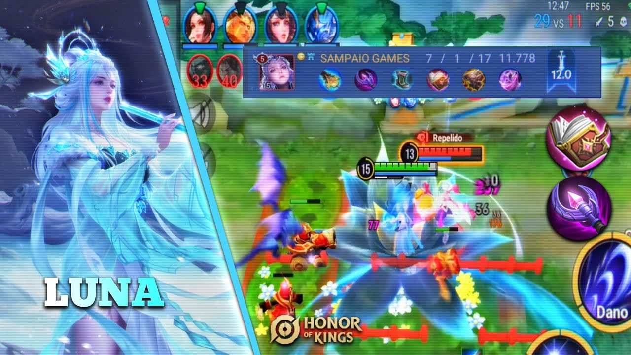 Gameplay De Luna Honor of Kings - Highlight - Skin Flautista de Gelo ...