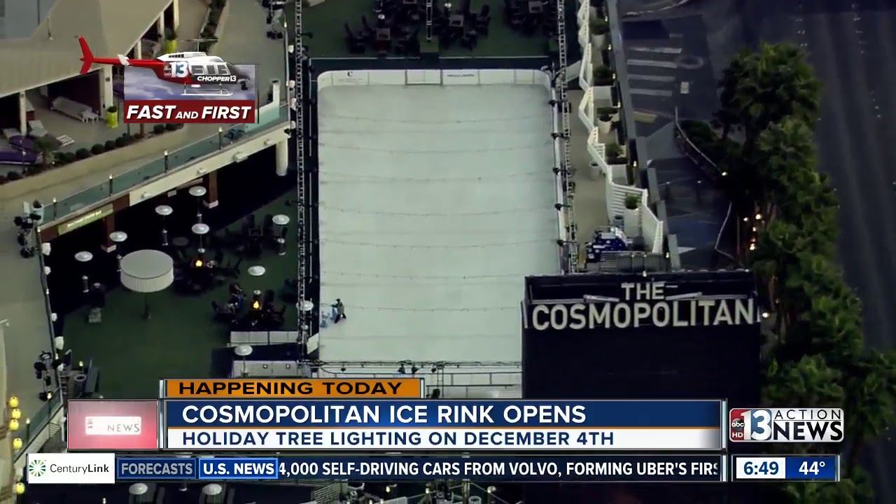 Chopper 13 flies over Cosmopolitan ice rink - YouTube