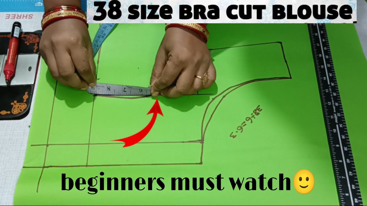38" size bra cut blouse paper cutting || blouse cutting || #nibedita ...