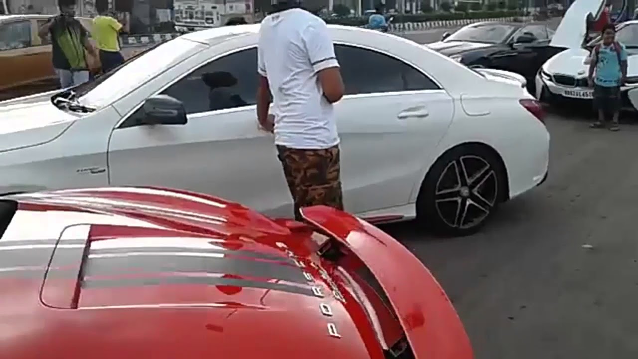 Red ferrari car accident in india😰 - YouTube