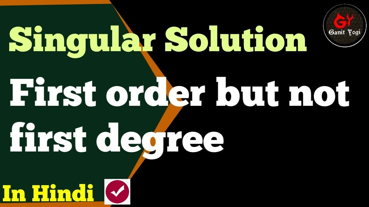Singular Solution Differential Equation YouTube Singular Solution Differential Equation YouTube