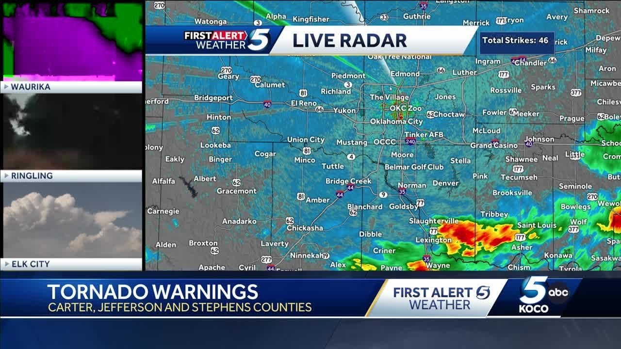 Tracking severe storms moving across Oklahoma - YouTube