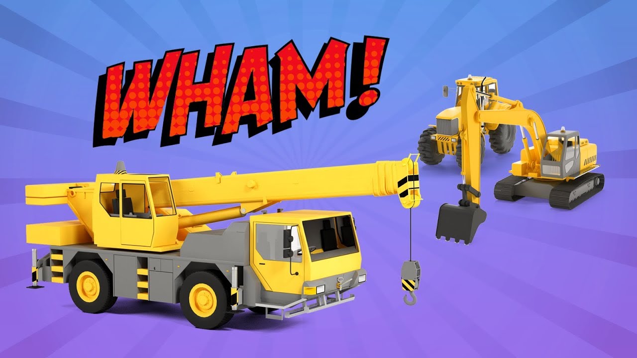 Trucks Construction for kids: The Excavator and The Crane (BEST) - YouTube