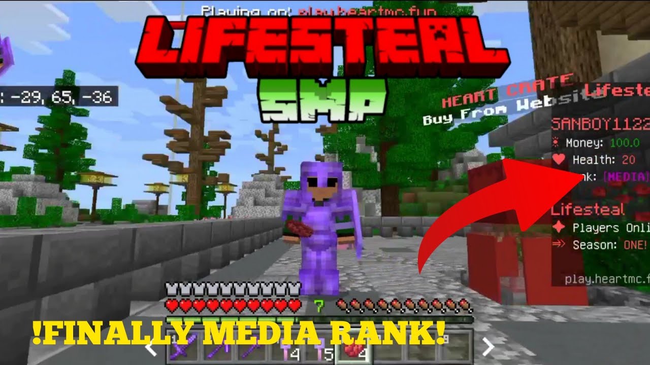 I Joined A New Public Lifesteal Smp "HEART MC" - FINALLY I GET MEDIA ...