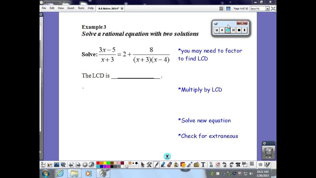 7F Solving Rational Equations - YouTube