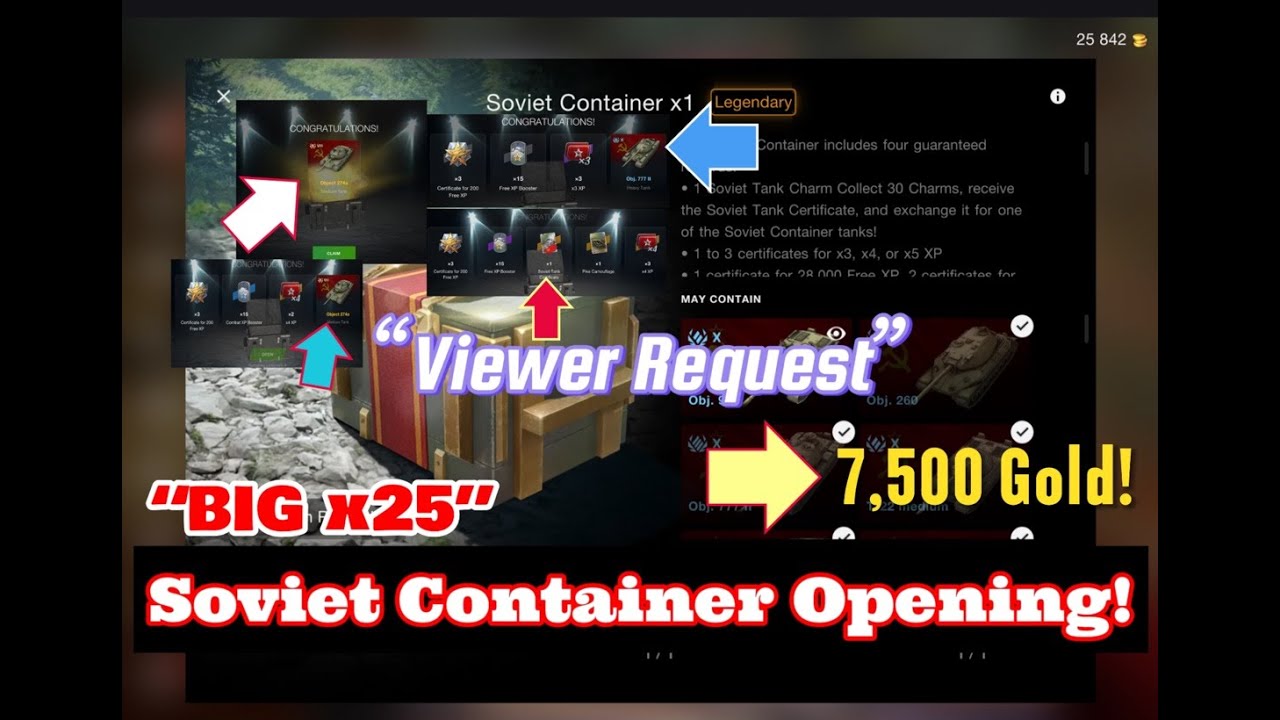Wot Blitz Crate Opening BIG x25 Soviet Container Opening "Viewer ...