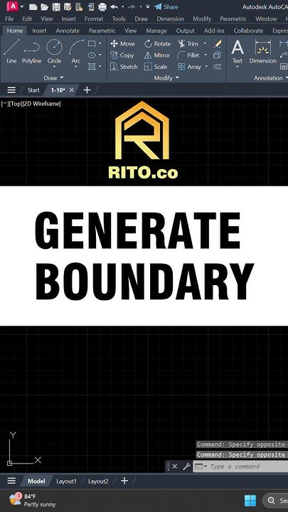12.GENERATE BOUNDARY - AUTOCAD COMMAND - YouTube