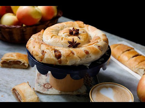 Apple Strudel with Vanilla Sauce #pastry