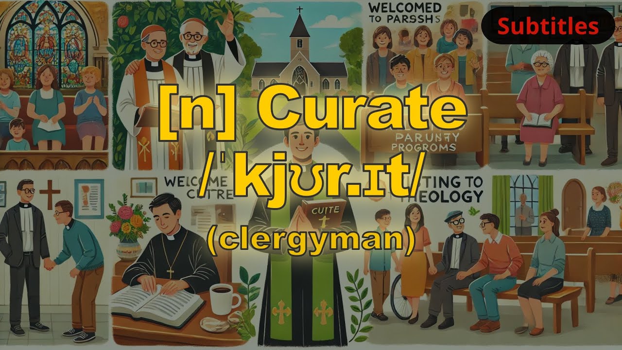 [n] Curate meaning (clergyman) with 5 examples - YouTube