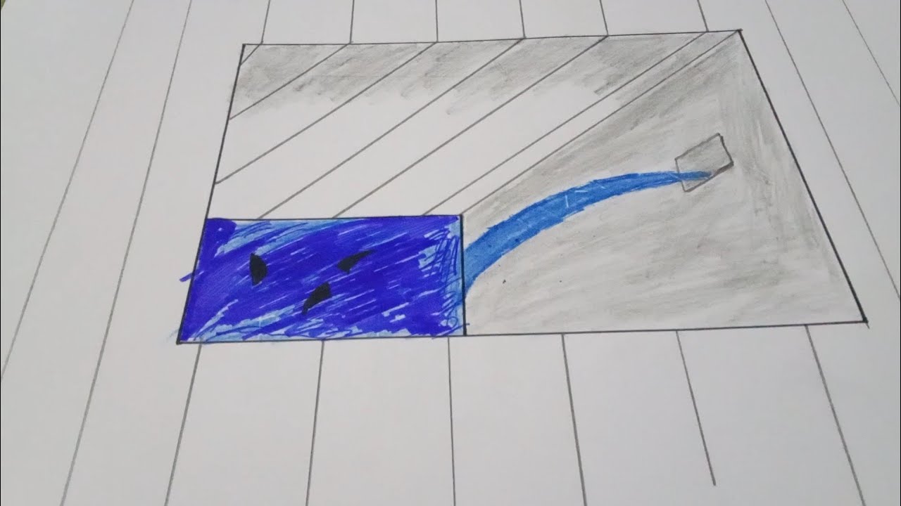 Easy 3d Drawing On Paper 3d Drawing Trick Art 3d Drawing Tutorial