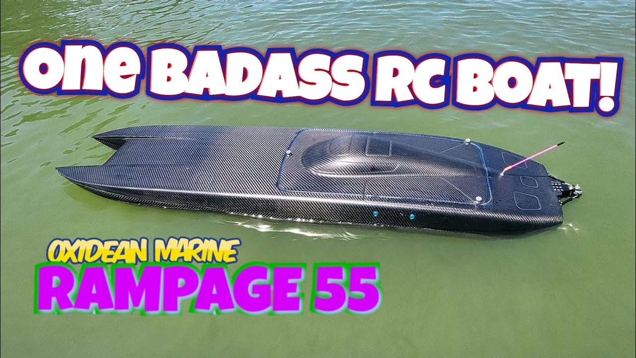 Rampage 55 inch Twin Catamaran Rc Boat by Oxidean Marine - YouTube