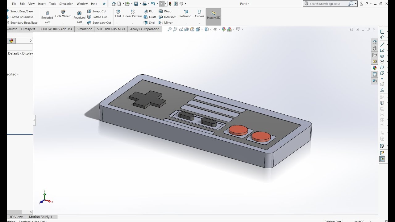 Nintendo Control in 3D with Solidworks Tutorial - YouTube