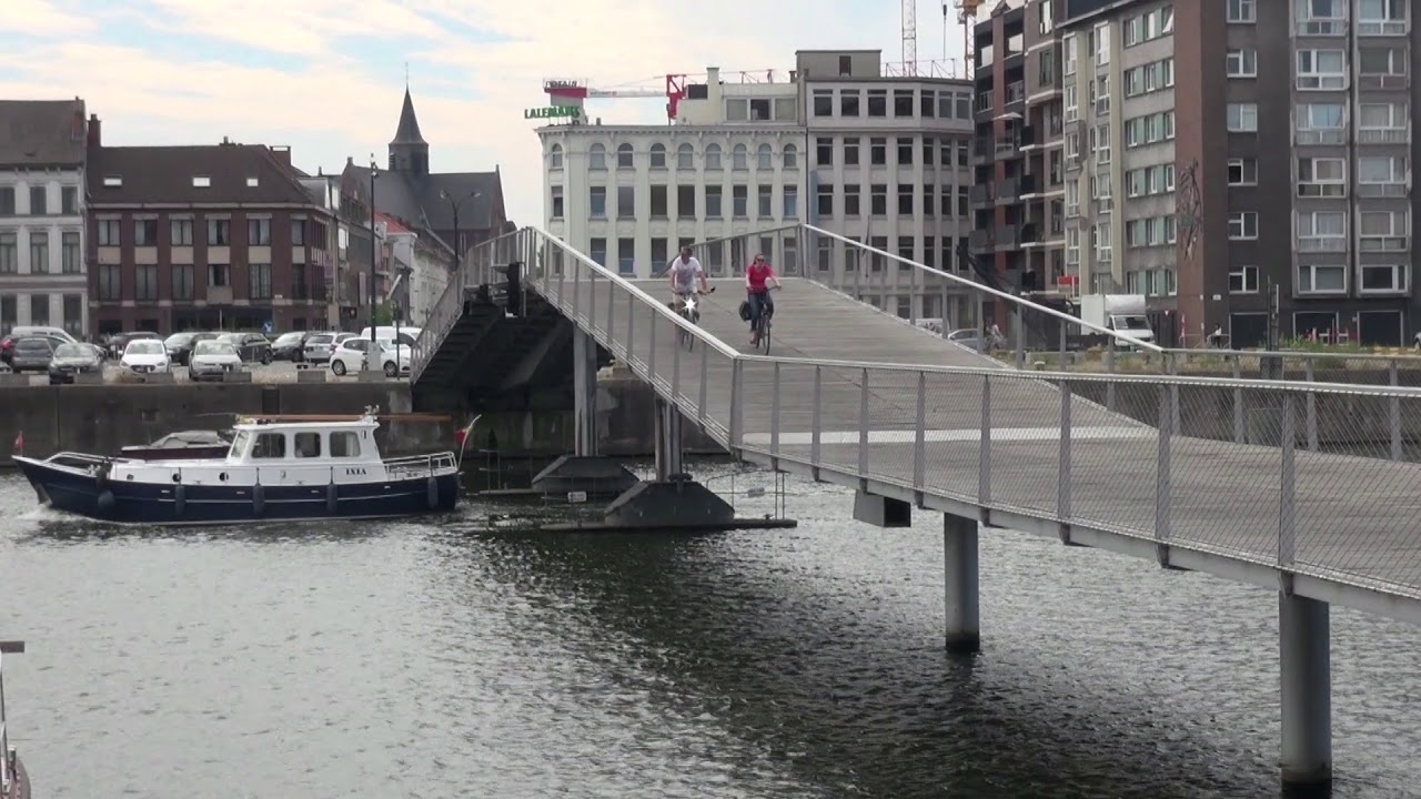 Ghent’s Batavia Bridge raises up for boats while you bike or walk over ...