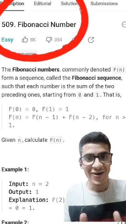 Fibonacci number||#dsa #datastructures #leetcode #leetcodesolution # ...