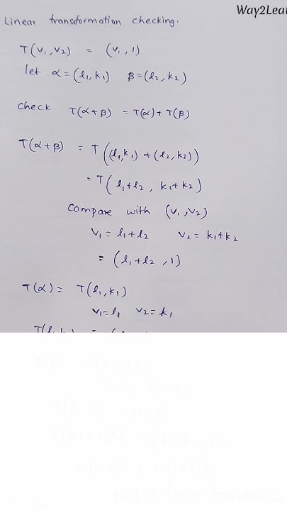 Linear Transformations (Linear Algebra) #btech #algebra - YouTube