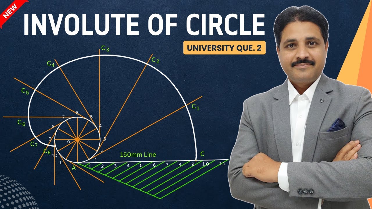 HOW TO DRAW INVOLUTE OF CIRCLE (PROBLEM 5) | ENGINEERING GRAPHICS AND ...
