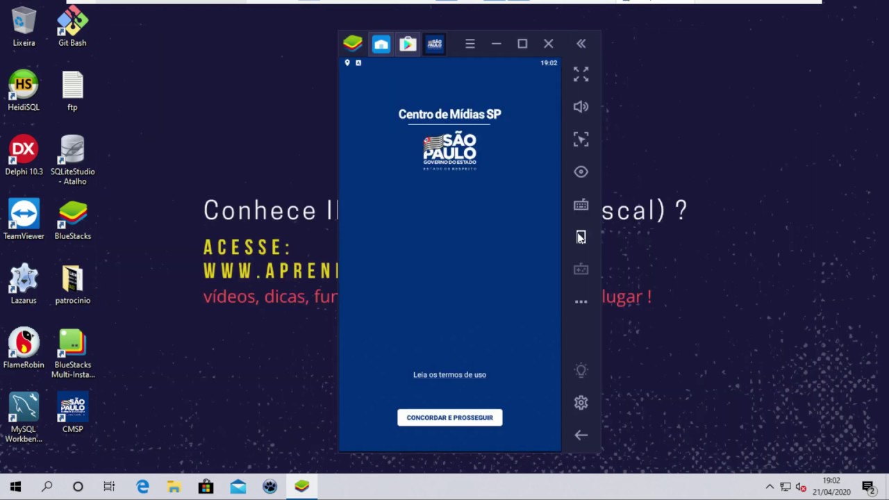 Como instalar CMSP Centro de Mídia SP no computador ou notebook usando Bluestacks - YouTube