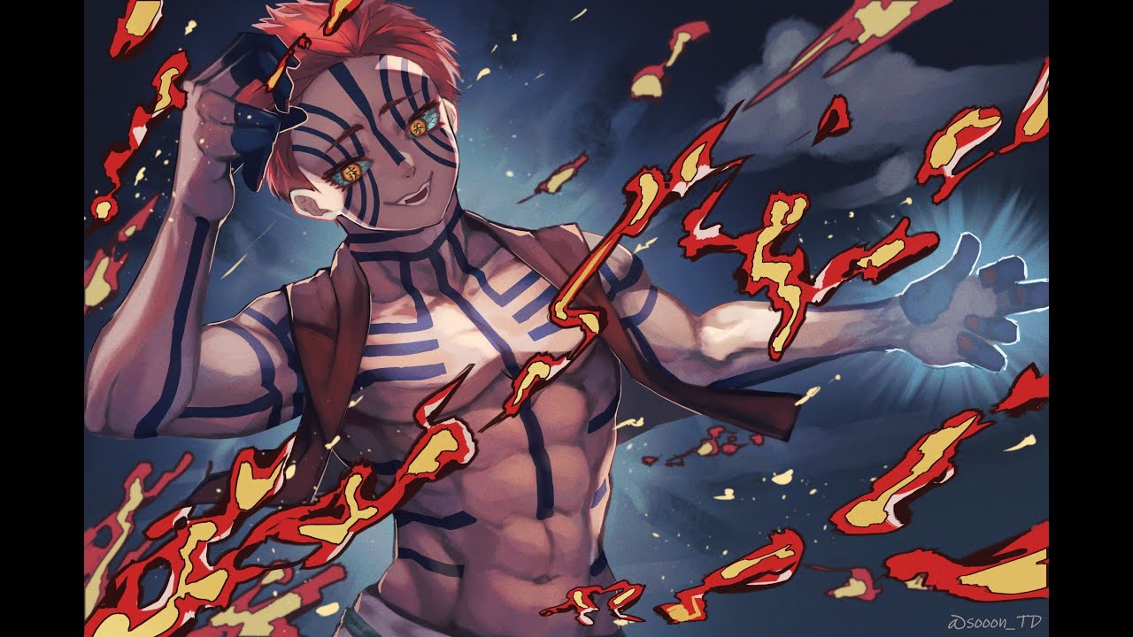 Demon Fall | showcase demon art: Akaza - YouTube