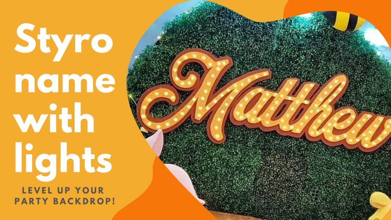 Easy DIY Styro Name Backdrop | With Lights - YouTube