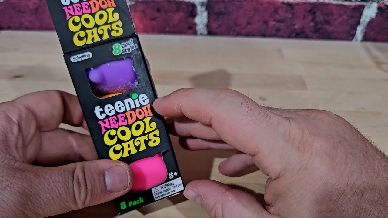 Review for Schylling NeeDoh Teenie Cool Cat Sensory Fidget Toy - YouTube