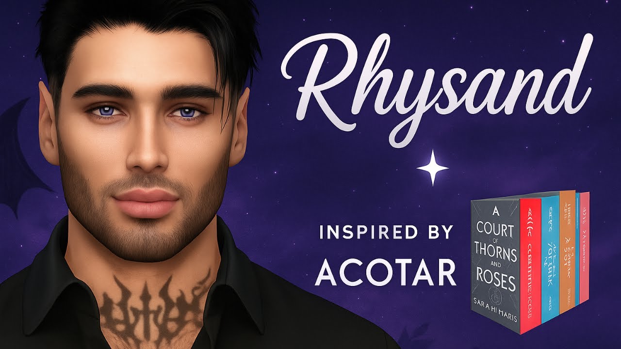 ACOTAR Books: Rhysand Inspired Sim for Sims 4 CAS + Download - YouTube