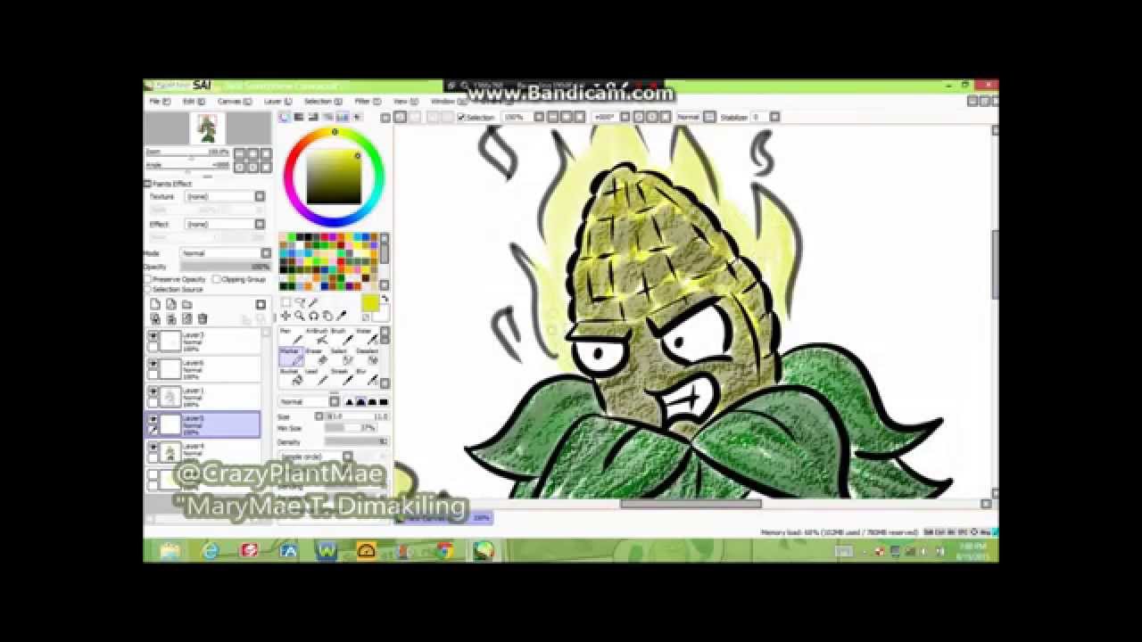 (SpeedPaint) My Fan idea of Kernel Corn's Fire Variant - PvZGW2 - YouTube