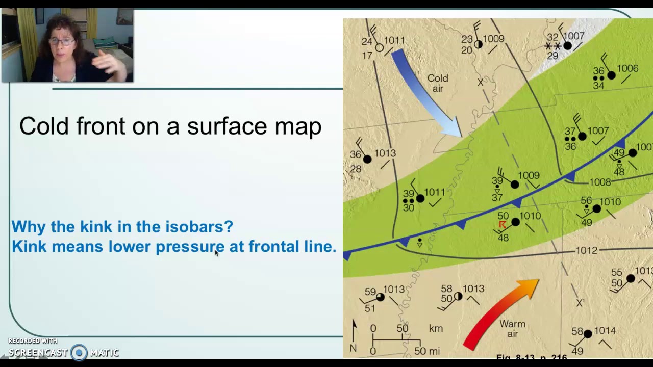 Ch 8 D. Cold Fronts on Surface Maps - YouTube