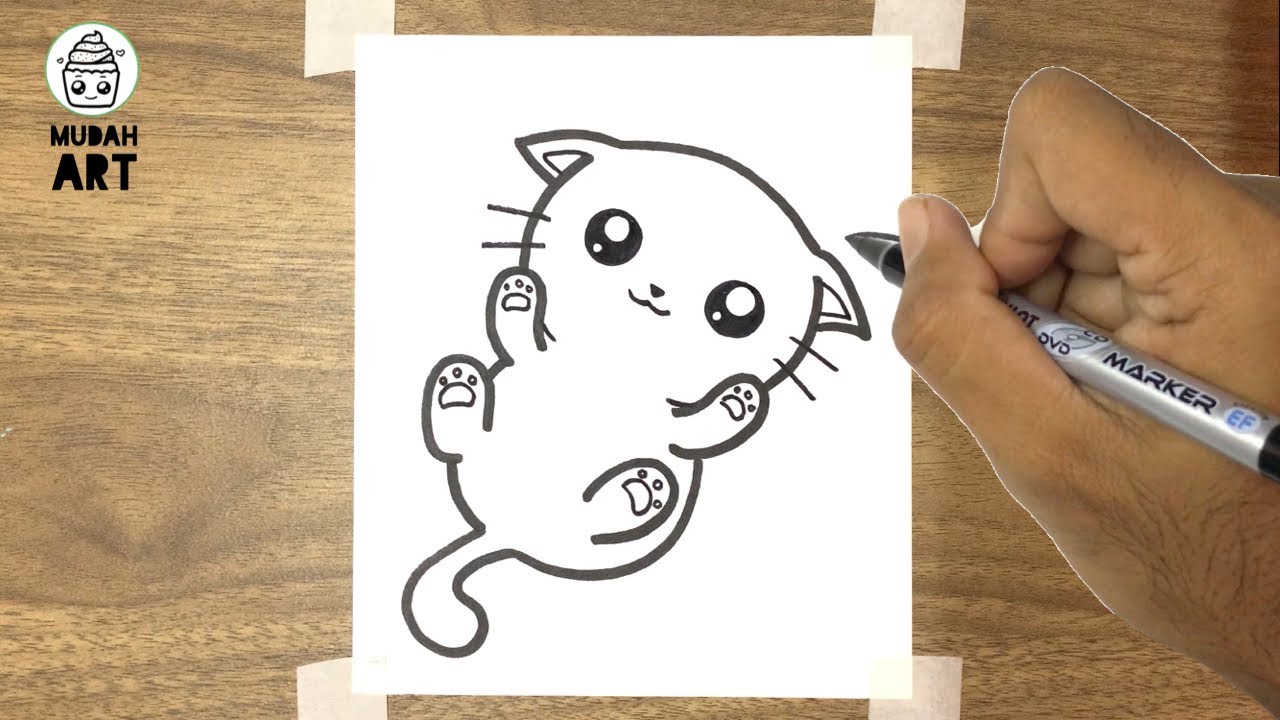 CARA MELUKIS ANAK KUCING COMEL LANGKAH DEMI LANGKAH - YouTube