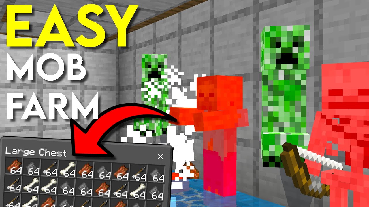 Simple Mob Farm For Minecraft Bedrock 1.19+ & MCPE - YouTube
