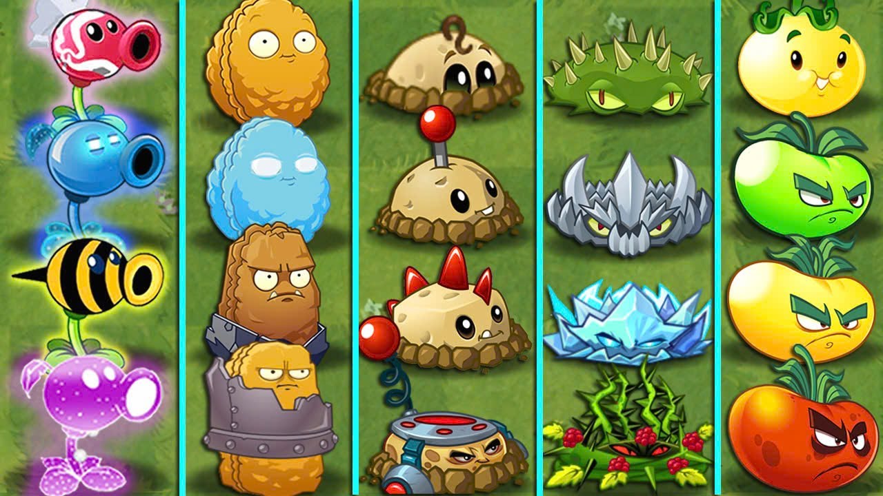 Pvz 2 Discovery - All Plants Evolution NOOB - PRO - HACKER - GOD version - YouTube