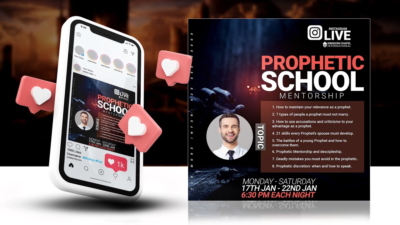 Prophetic School Flyer | Church Flyer Design in Photoshop - YouTube