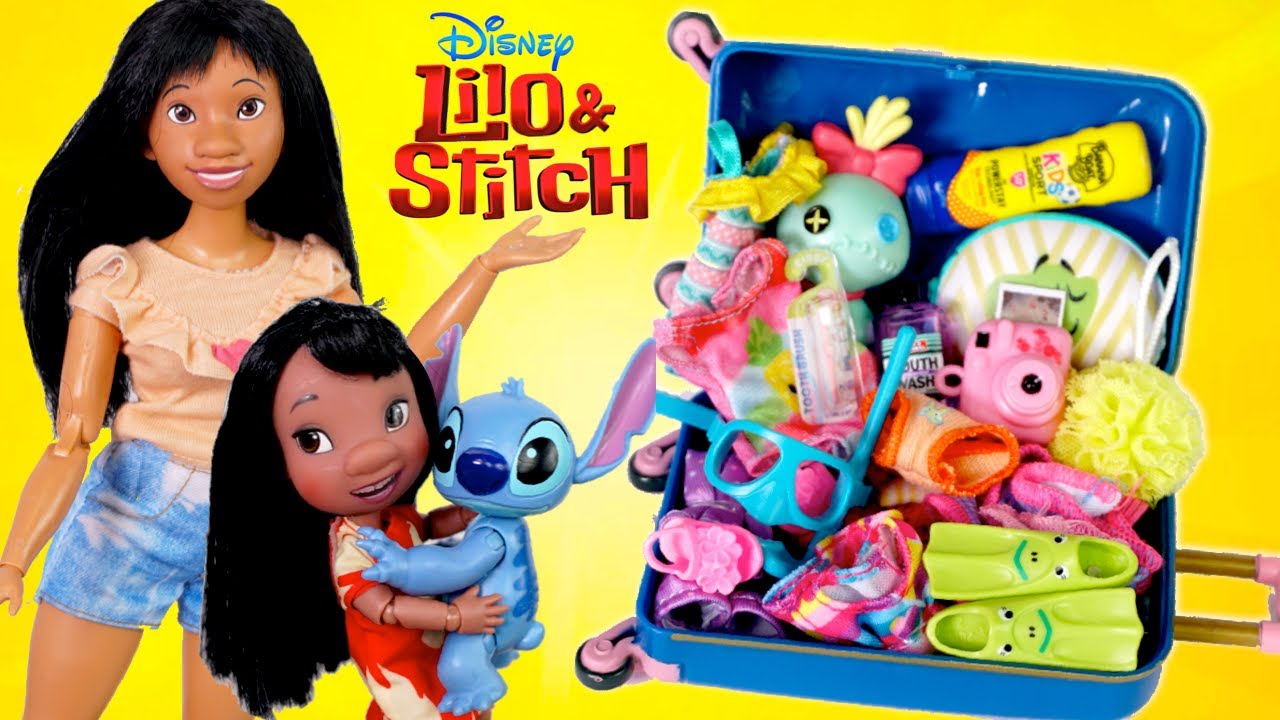 Lilo & Stitch Barbie Dolls Packing for Vacation - YouTube