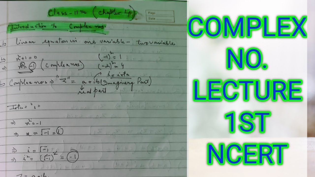 Basic concepts of complex no. for class 11th.. #lecture 1st.. - YouTube