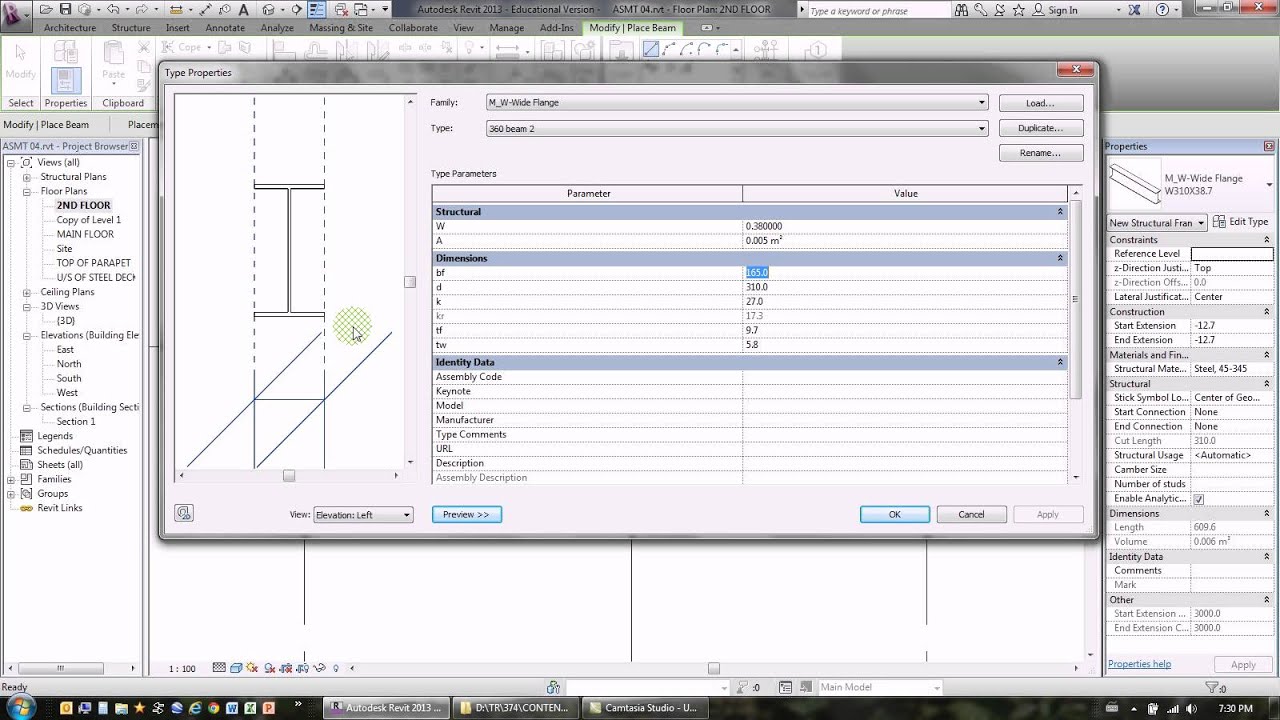 Revit Architecture Placing Beams - YouTube