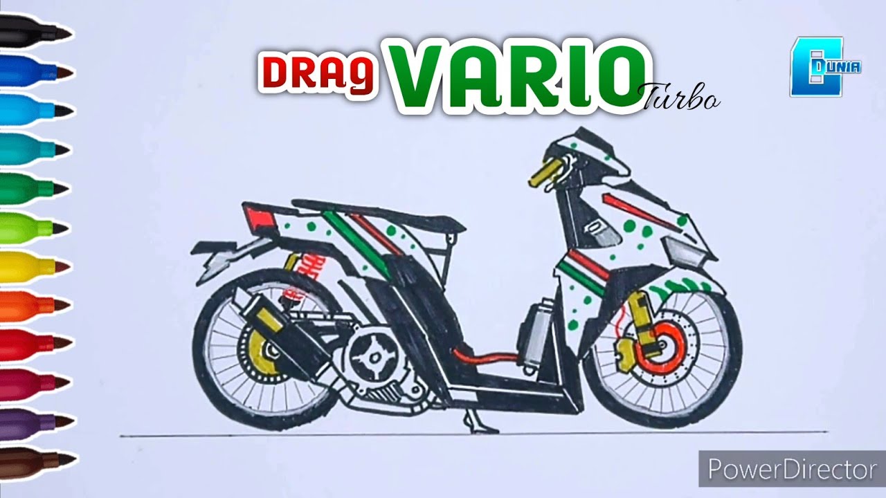 CARA MENGGAMBAR MOTOR DRAG VARIO | HEREX RACING - YouTube