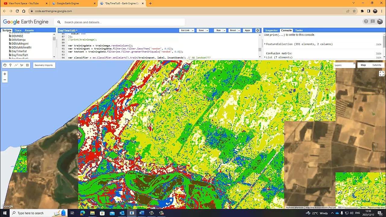 Google Earth Engine Tutorial 29 - Supervised Classification Classified & Accuracy; Clive Coetzee ...