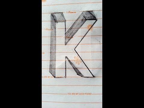 How to draw 3d K/how to draw the letter K draw in 3d
