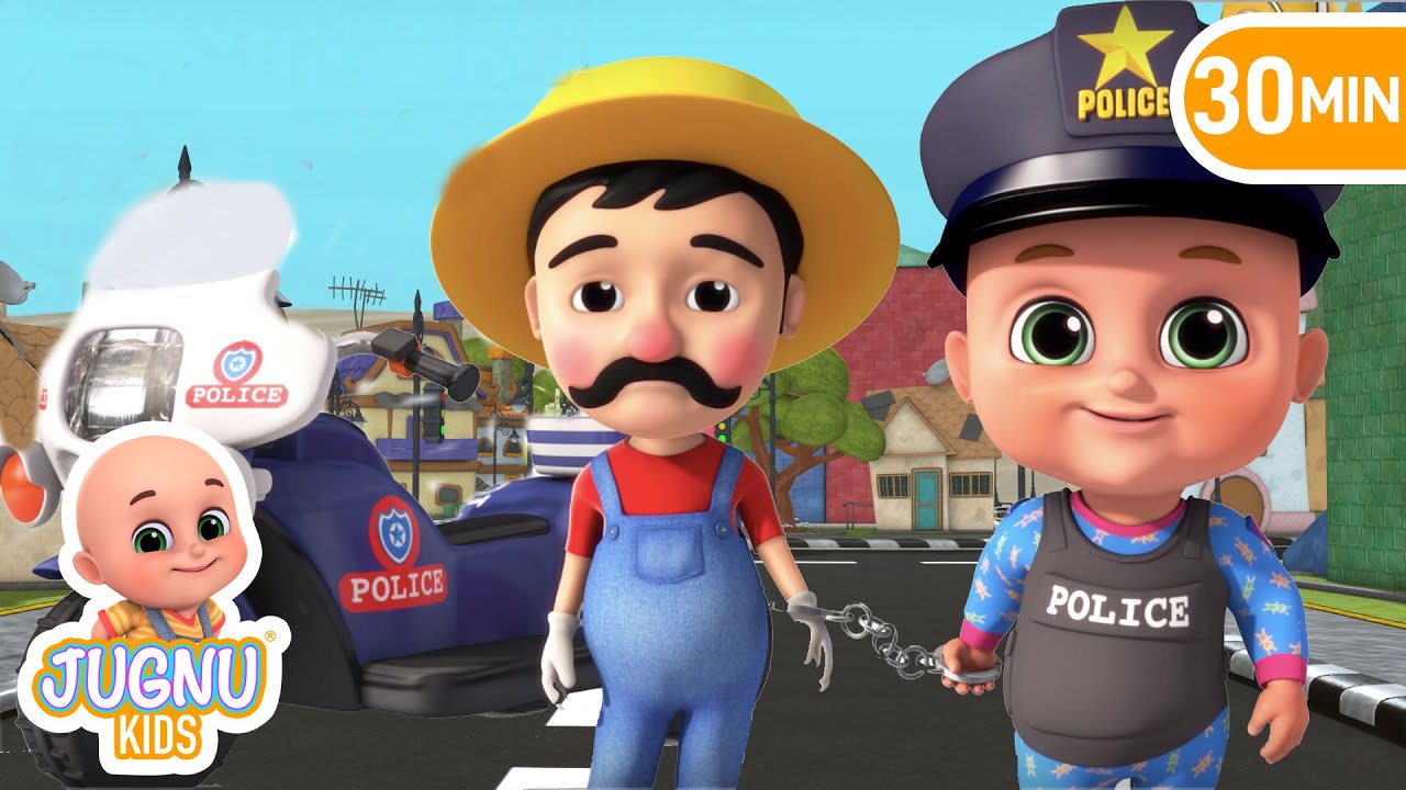 treasure hunt with police car | New rescue kids cartoon videos | Jugnu ...